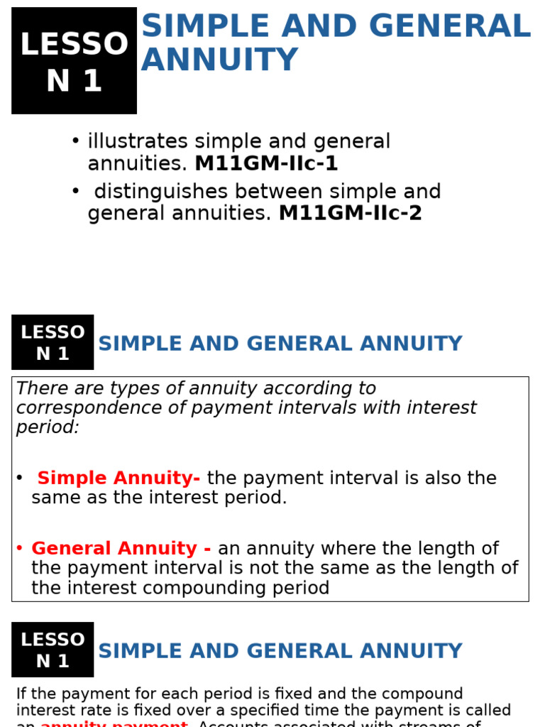 Simple and General Annuity | PDF | Present Value | Interest