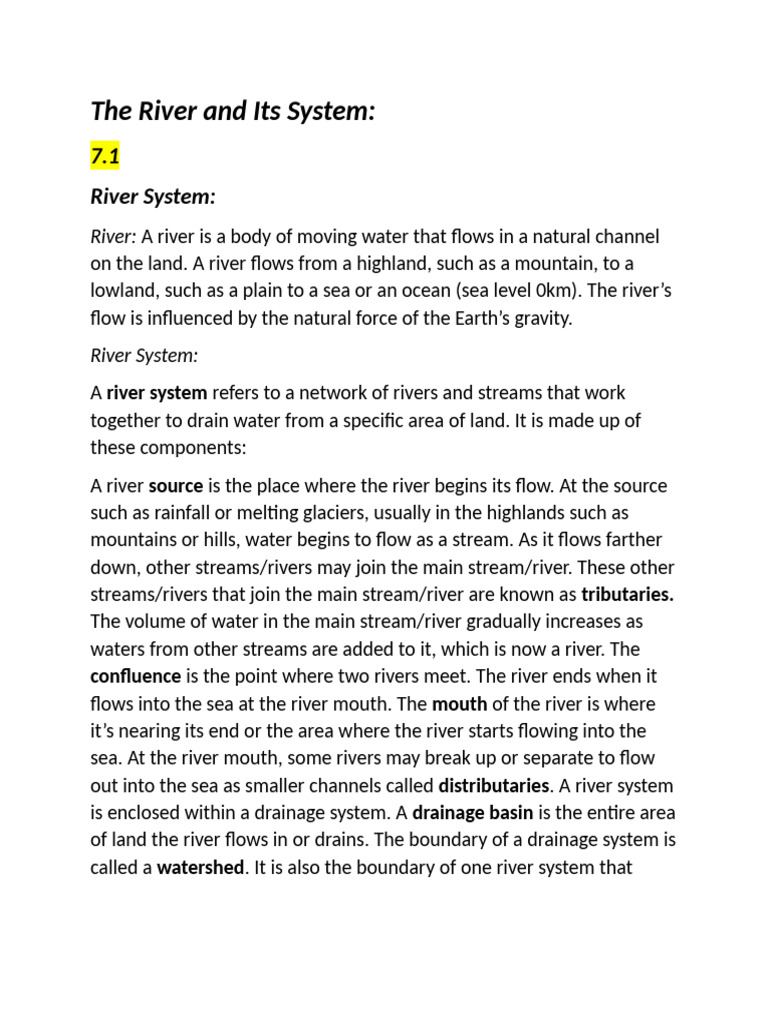 The River and Its System | PDF | Indus River | Erosion