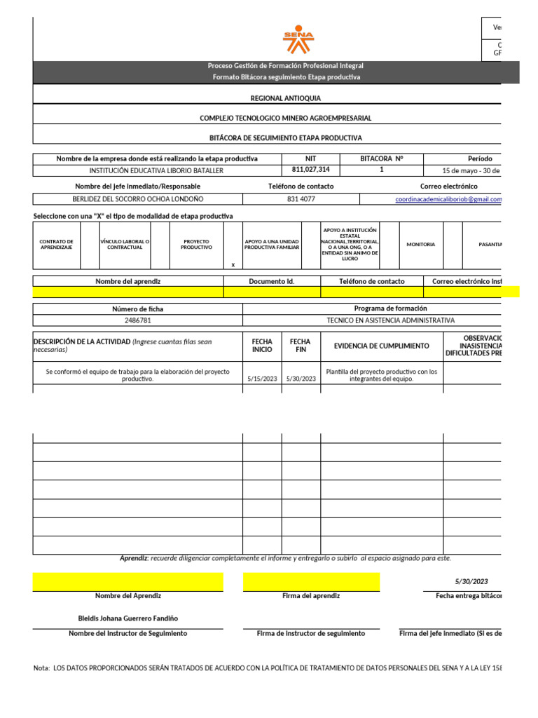 Bitacora Final Nomina | PDF | Organización no gubernamental | Desarrollo profesional