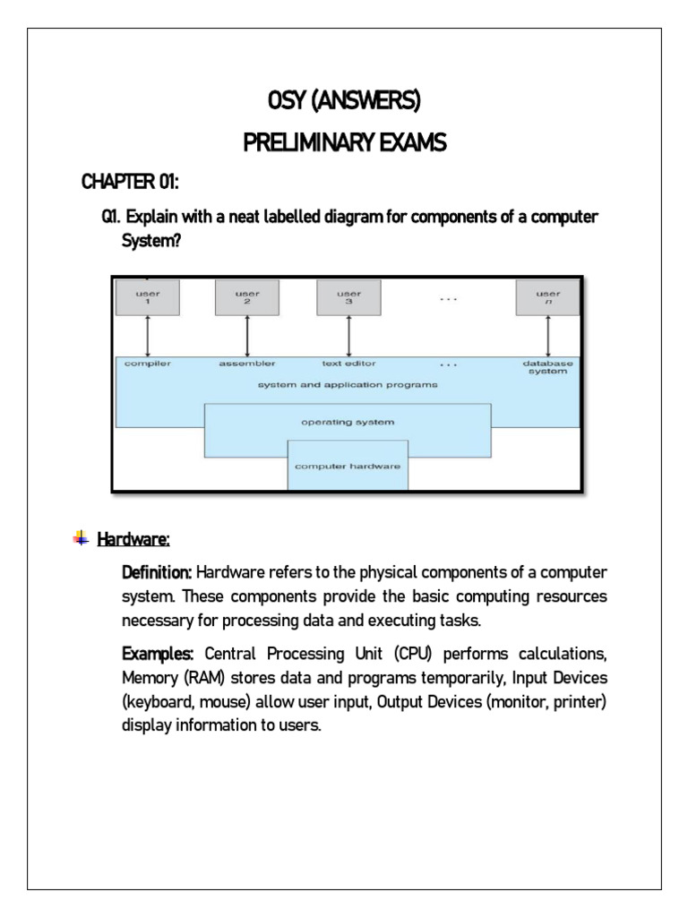 OSY Prelims | PDF | Operating System | Process (Computing)