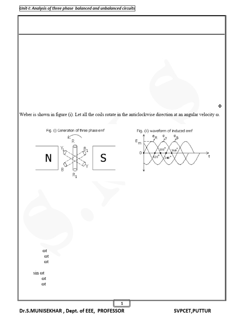 ECA-II UNIT 1 Notes (Three Phase Circuits) | PDF | Electromagnetic ...