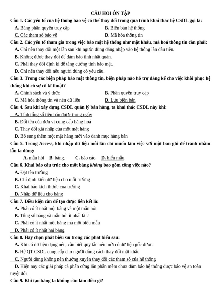 CÂU-HỎI-ÔN-TẬP-CK2 | PDF