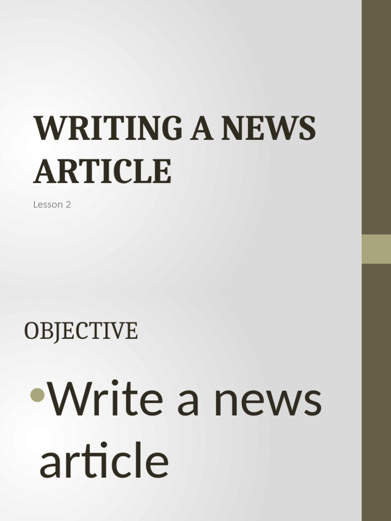 Writing A News Article | PDF