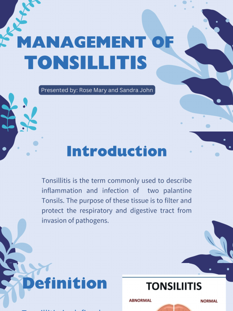 Tonsillitis and Its Management | PDF