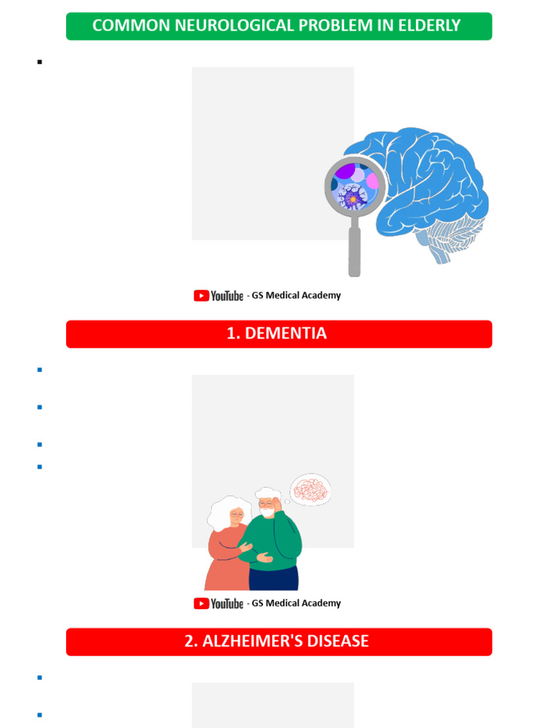 Common Neurological Problem in Elderly | PDF | Stroke | Dementia