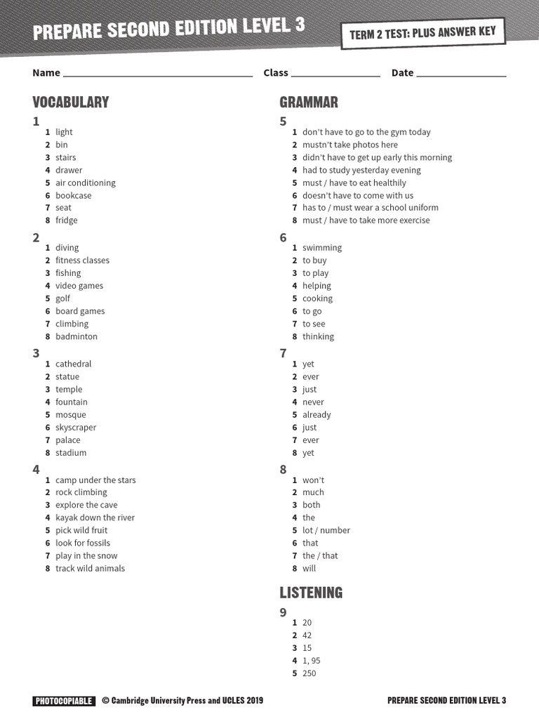 Pre Tt 2p Answerkey | PDF