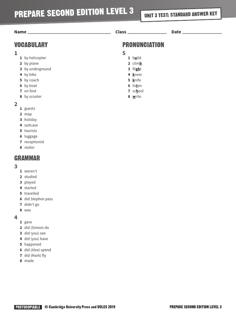 Pre Ut U3s Answerkey | PDF