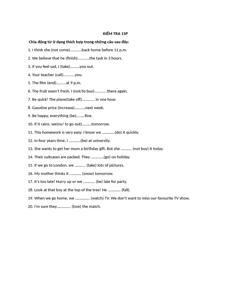 KIỂM TRA 15P | PDF