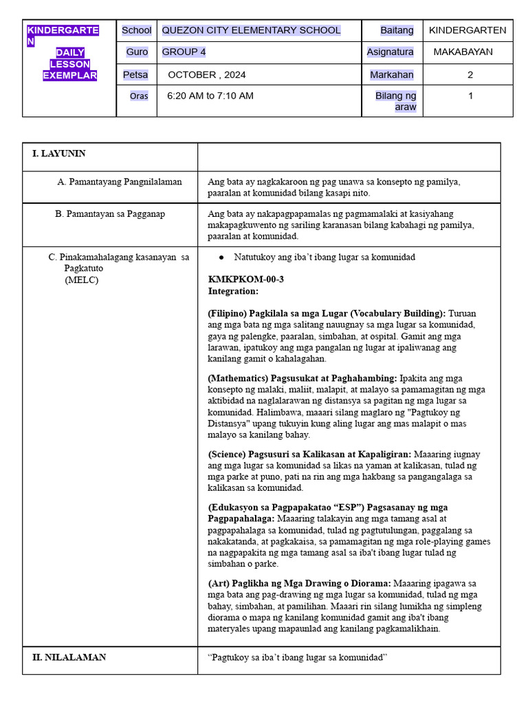 Kinder DLP Group 4 Eced 3111 | PDF