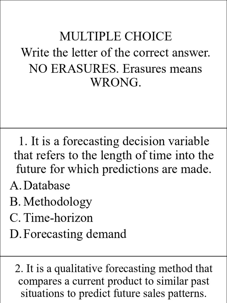 OM Quiz | PDF | Forecasting | Least Squares