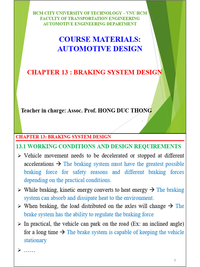 Braking System Design Guide | PDF | Brake | Force