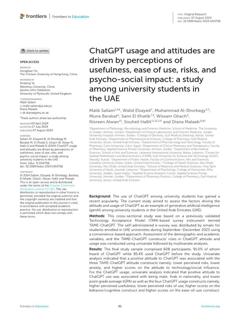 ChatGPT usage and attitudes | PDF | Attitude (Psychology) | Science
