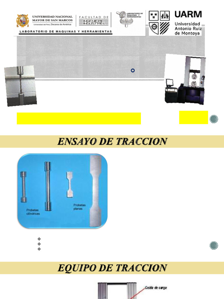 Ensayo de Traccion | PDF | Deformación (ingeniería) | Materiales