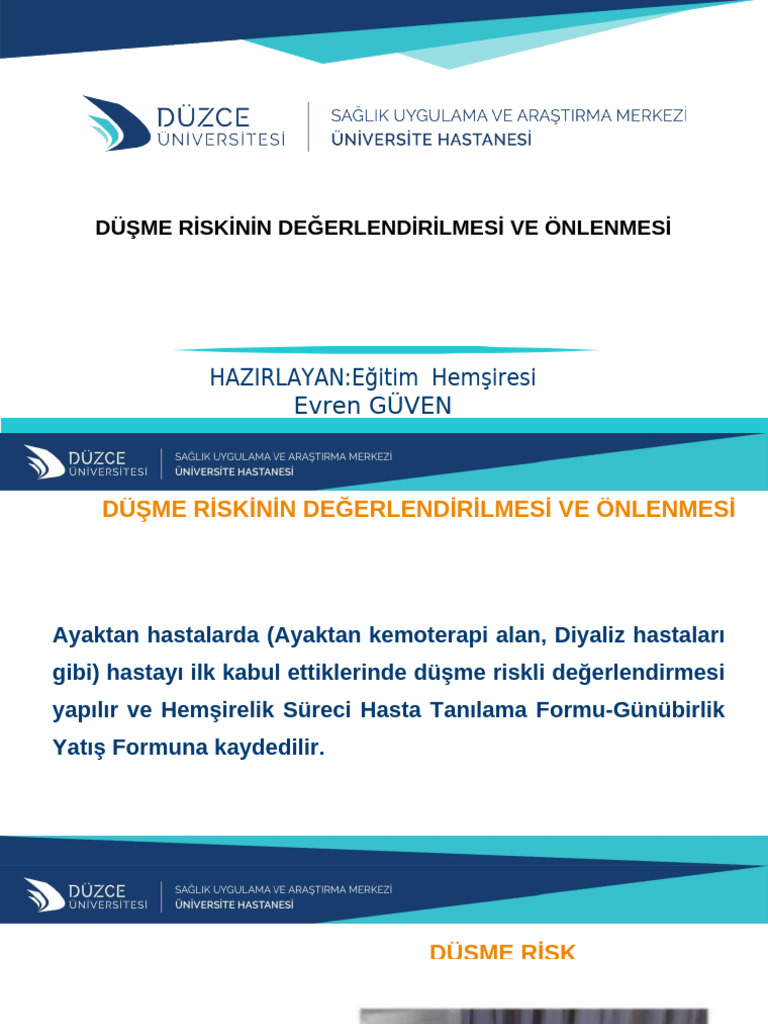 Dusme Riskinin Onlenmesi Ve Degerlendirilmesi | PDF
