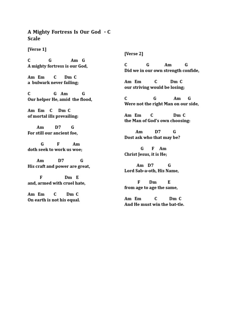 A Mighty Fortress Is Our God | PDF | Christian Belief And Doctrine ...