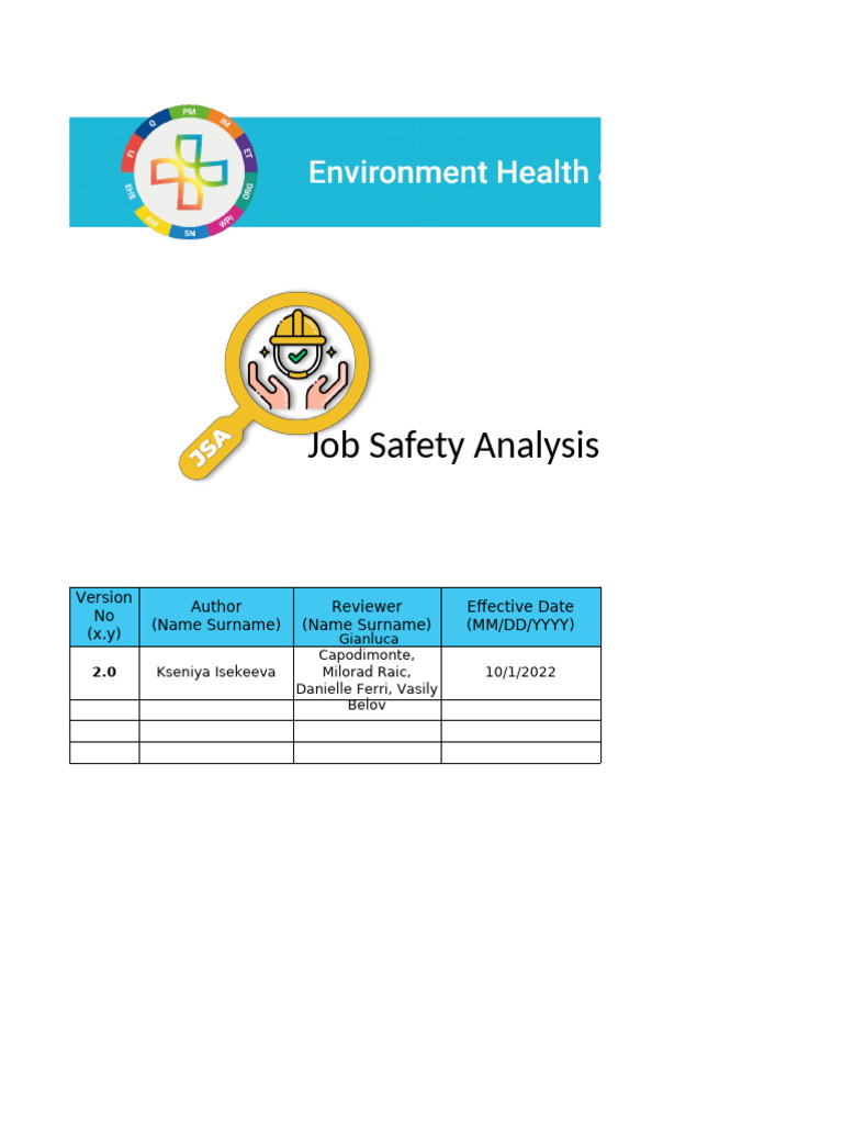 JSA SETTING LIFT SKM 4 Rev | PDF