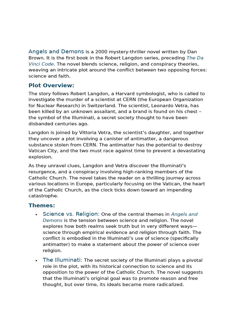 Angels and Demons | PDF