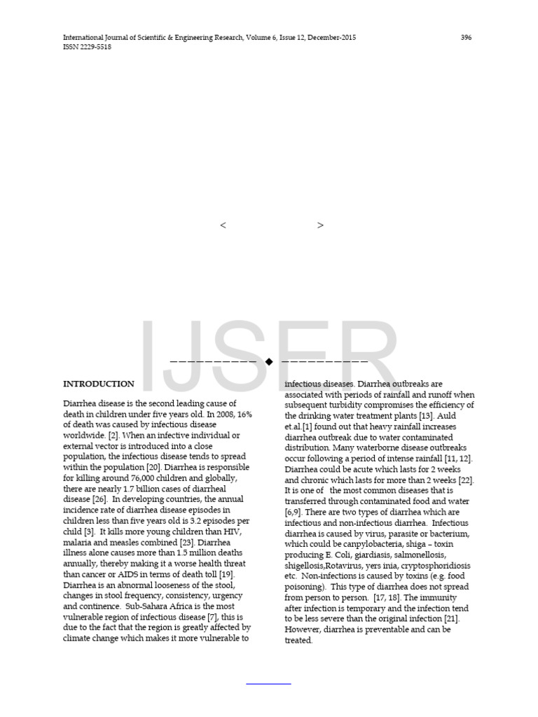 Mathematical Analysis of Diarrhea in the Presence of Vaccine | PDF ... Mathematical Analysis of Diarrhea in the Presence of Vaccine | PDF ...