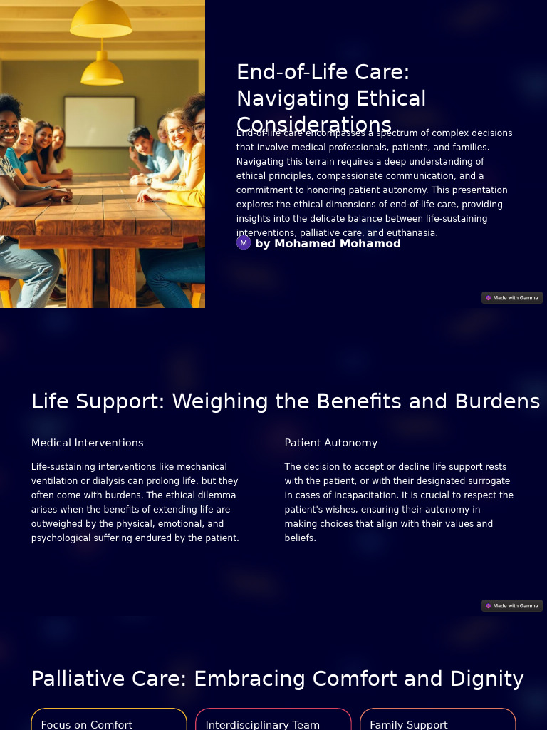 End of Life Care Navigating Ethical Considerations | PDF | Palliative ...