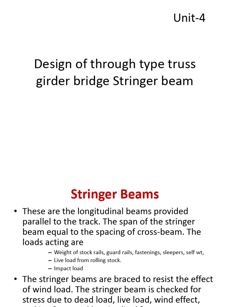 Design of Stringer For Through Type Truss Girder Bridge | PDF | Beam ...