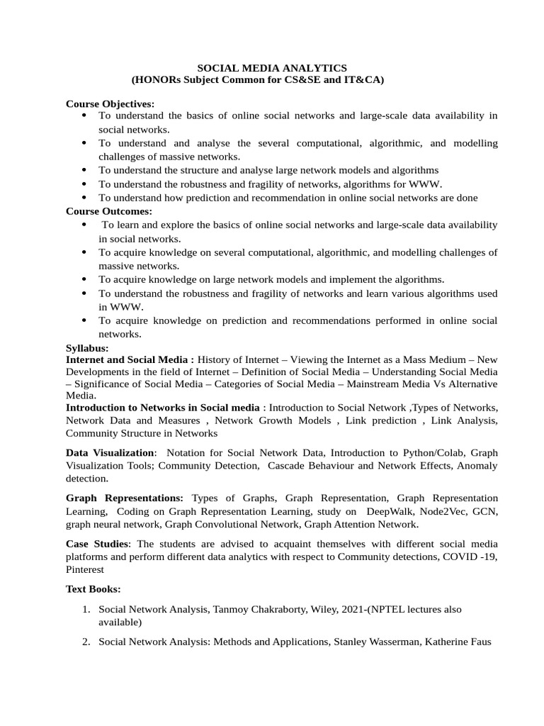 Social Media Analytics | PDF | Social Network | Analytics