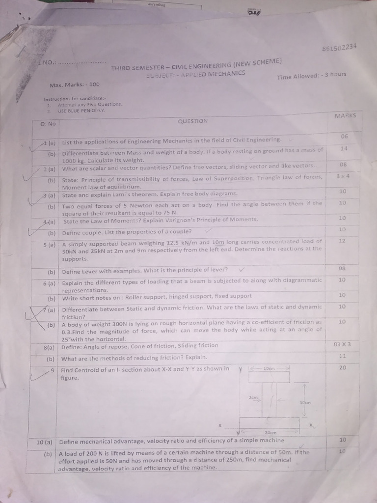 Applied Mechanics Papers | PDF | Force | Friction