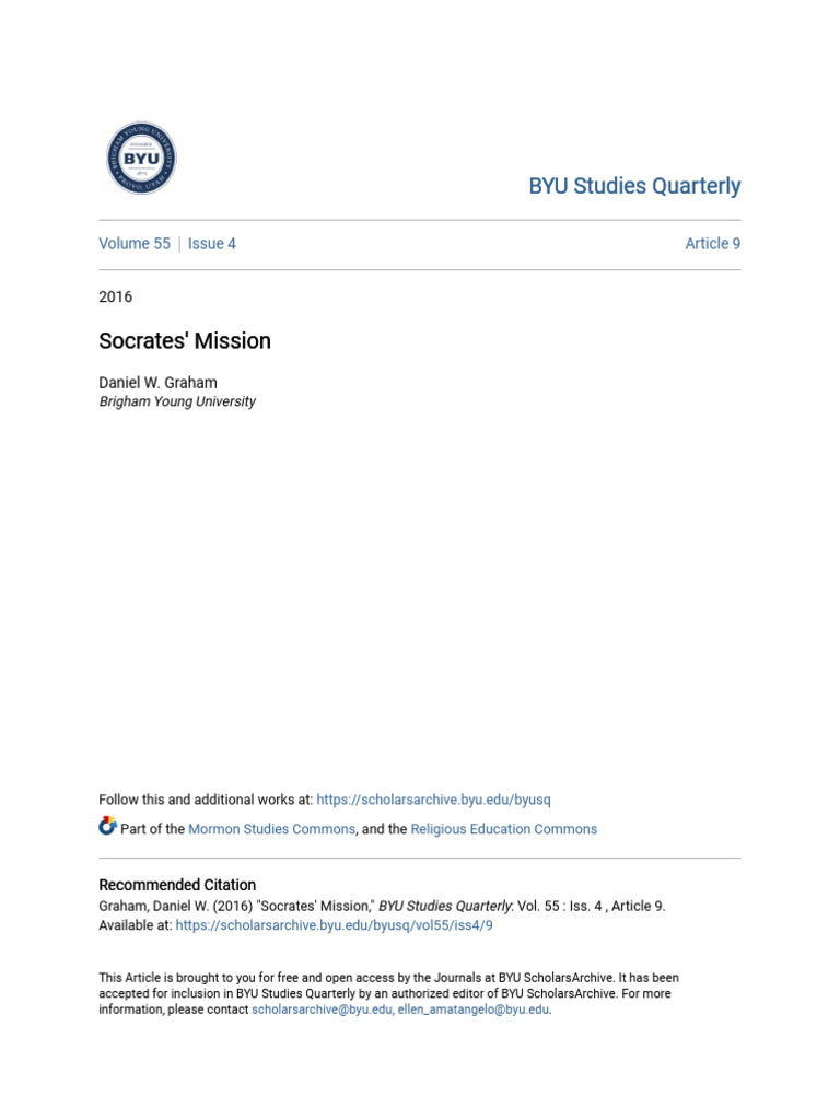 Socrates' Mission and Philosophical Impact | PDF | Socrates | Apology ...