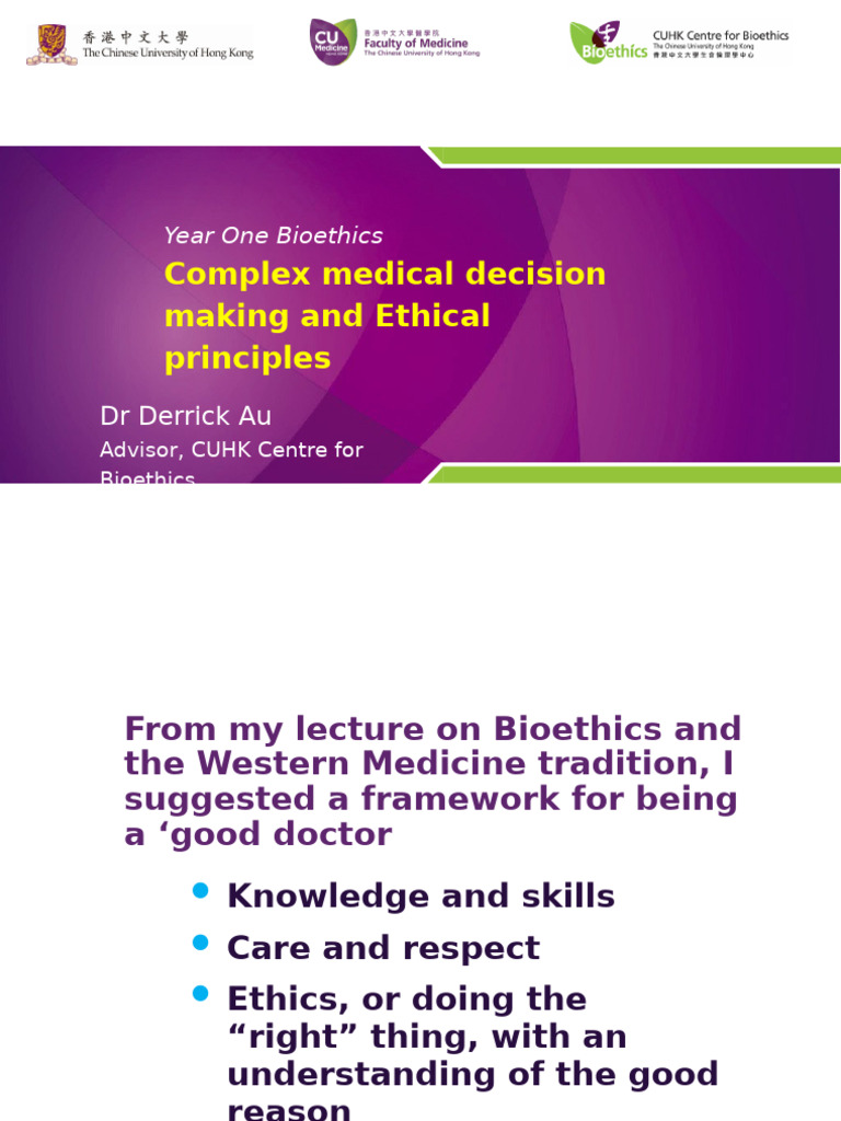 2024-25 Complex Medical Decision Making and Ethical Principles (Ver. 2. ...