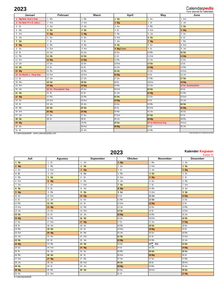 2023 Calendar Landscape 2 Pages | PDF