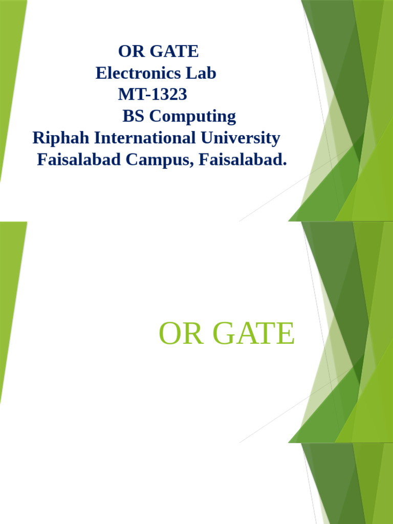 Lec 4 OR GATE | PDF