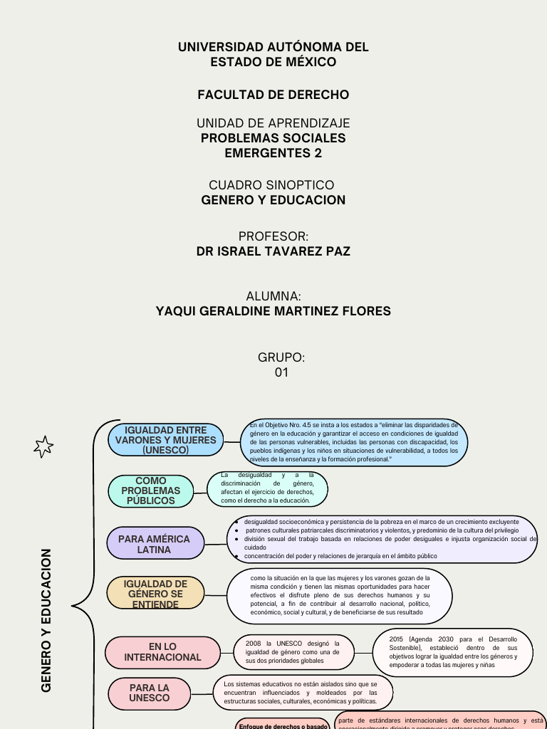 Cuadro Sinóptico | PDF | Igualdad de género | Estudios de género