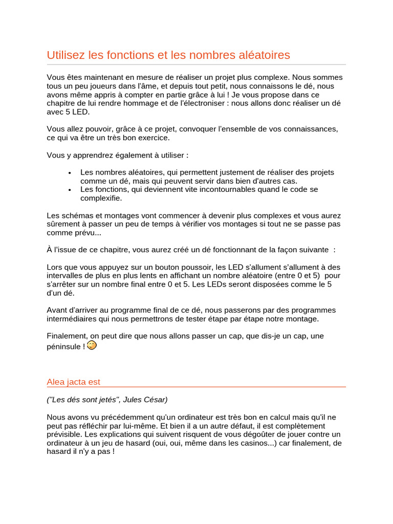 Dé électronique avec nombres aléatoires | PDF | Diode électroluminescente