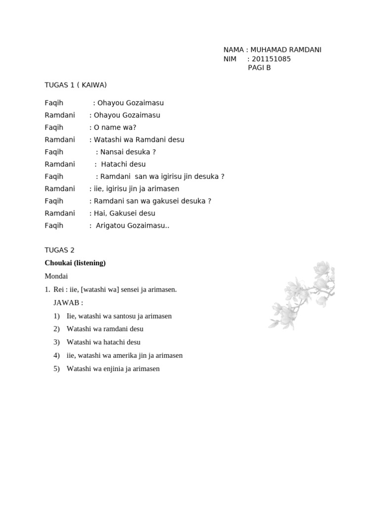 Muhamad Ramdani - Jepang1 | PDF