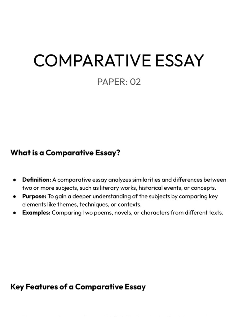 COMPARATIVE ESSAY | PDF | Essays | Cognitive Science