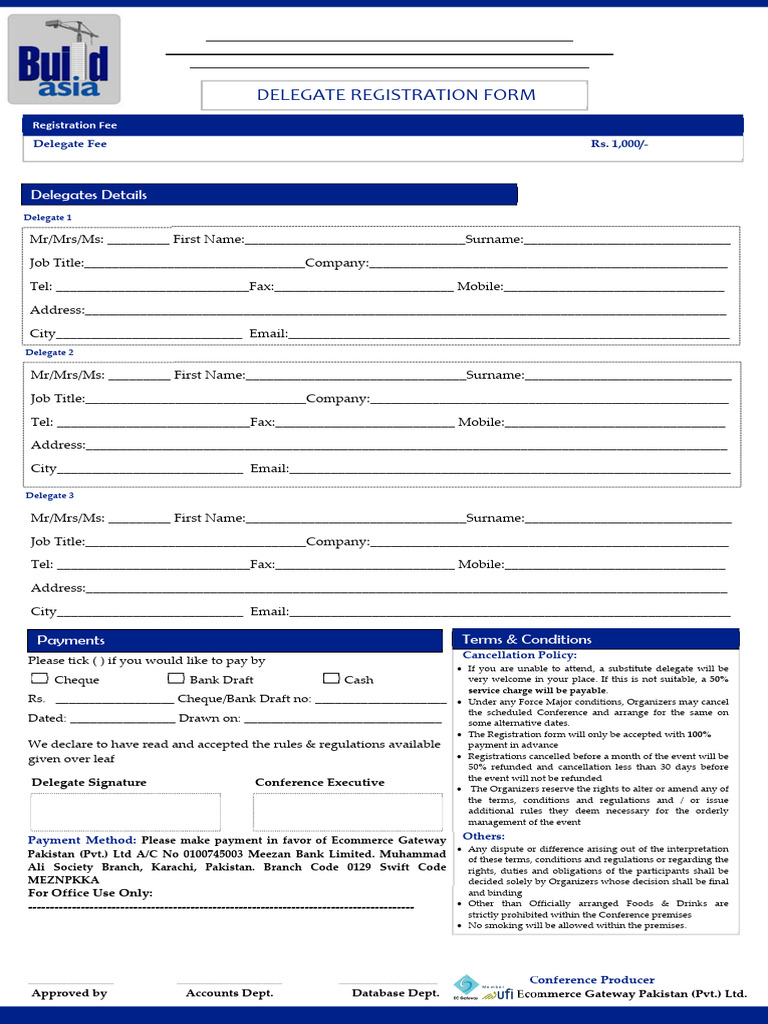 Delegate Registration Form-Build Asia (2) | PDF | Justice | Crime & Violence