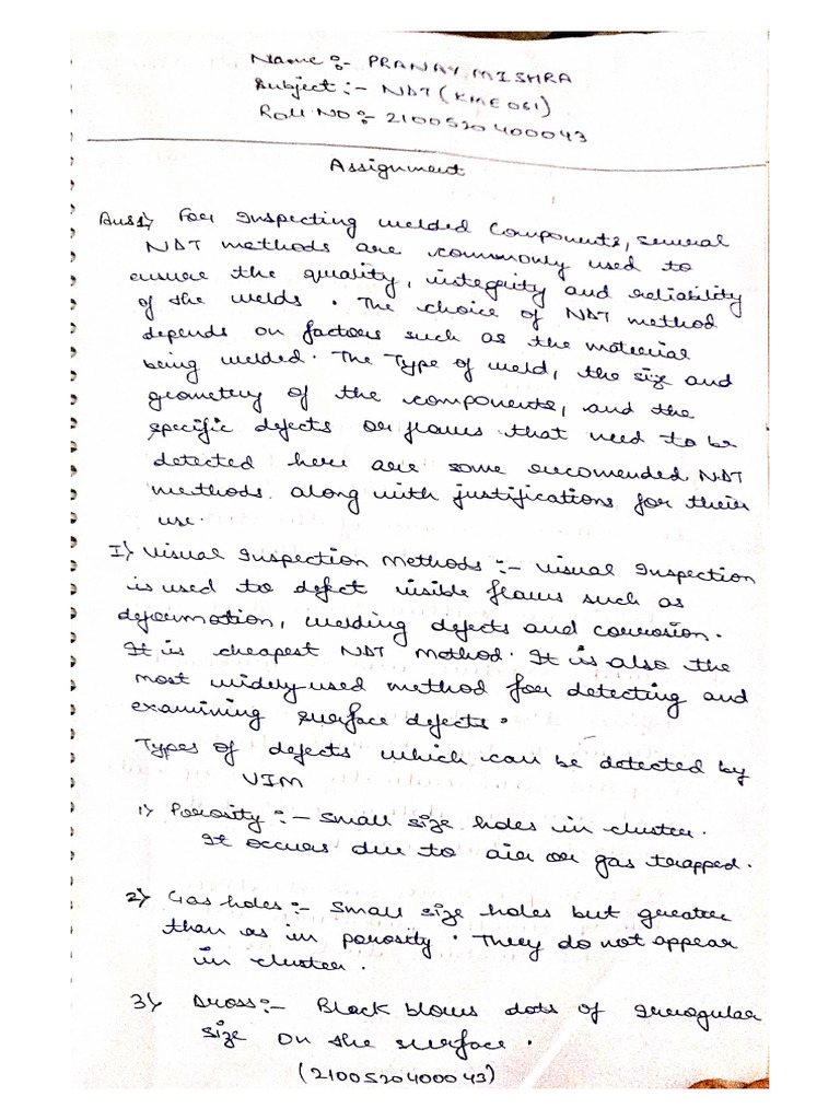 NDT Assignment | PDF