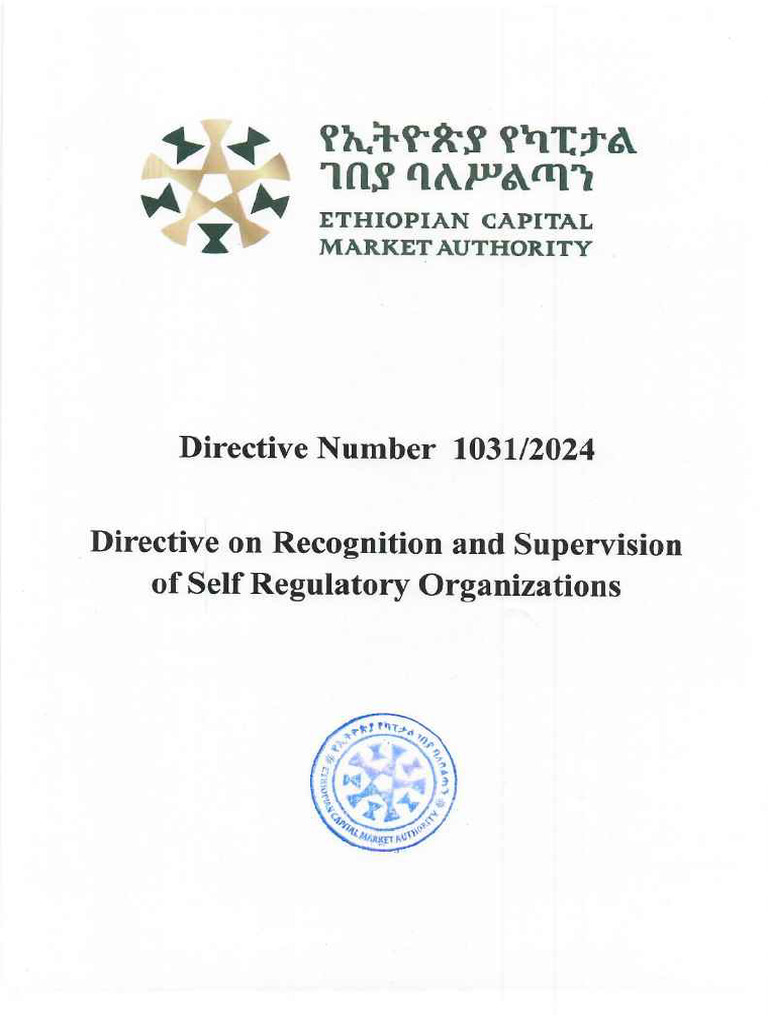 Directive On Recognition and Supervision of SROs | PDF