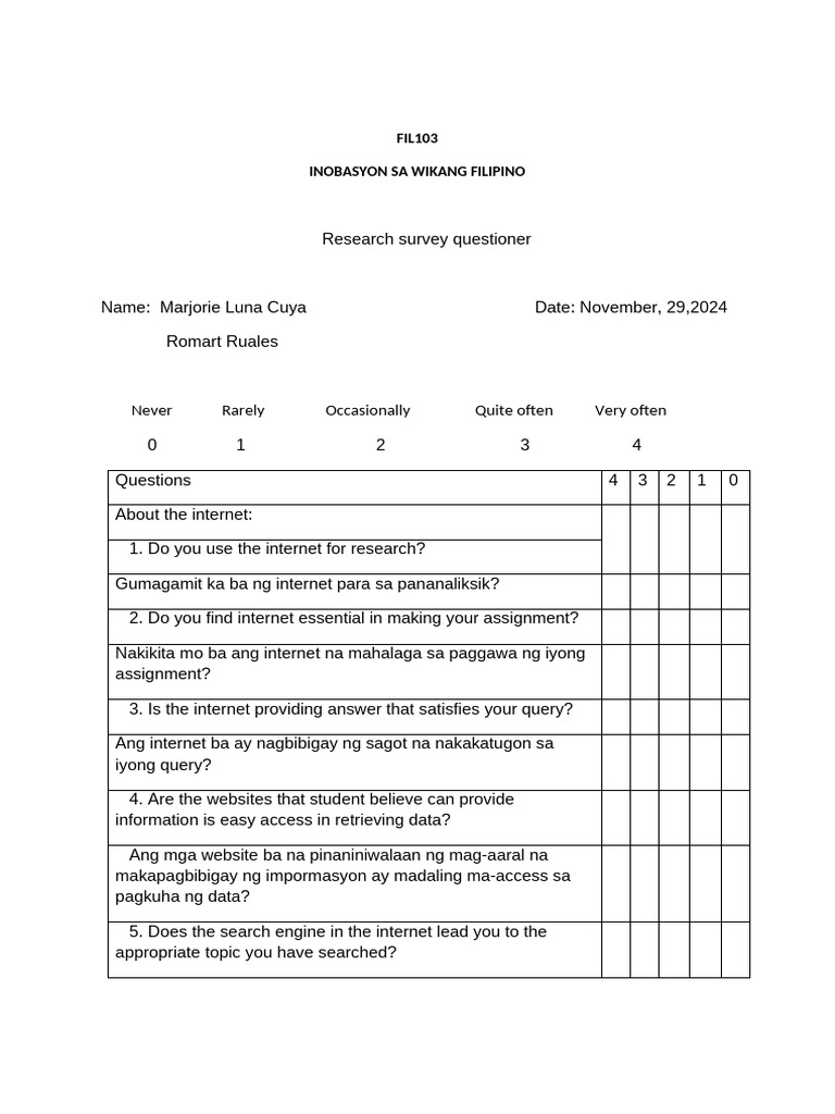 FIL103 Inobasyon Sa Wikang Filipino | PDF