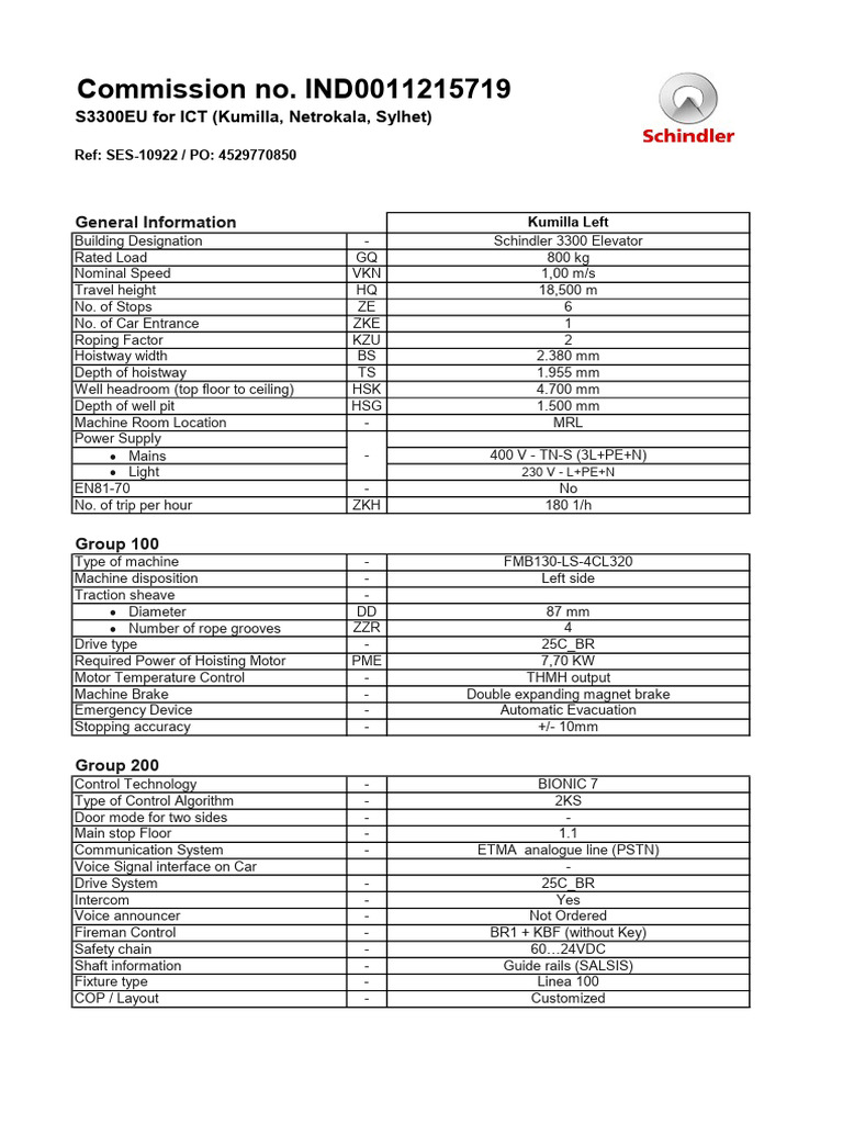 Elevator Specifications Guide | PDF | Elevator | Door
