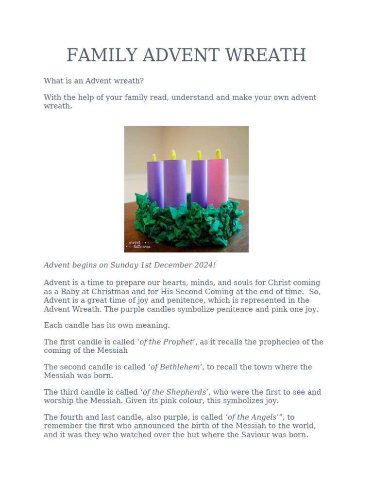 DIY Family Advent Wreath Guide | PDF | Advent