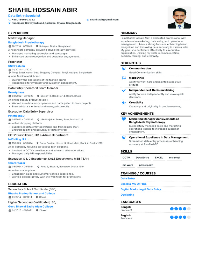 Shahil Hossain Abir Resume | PDF | Brand | Marketing