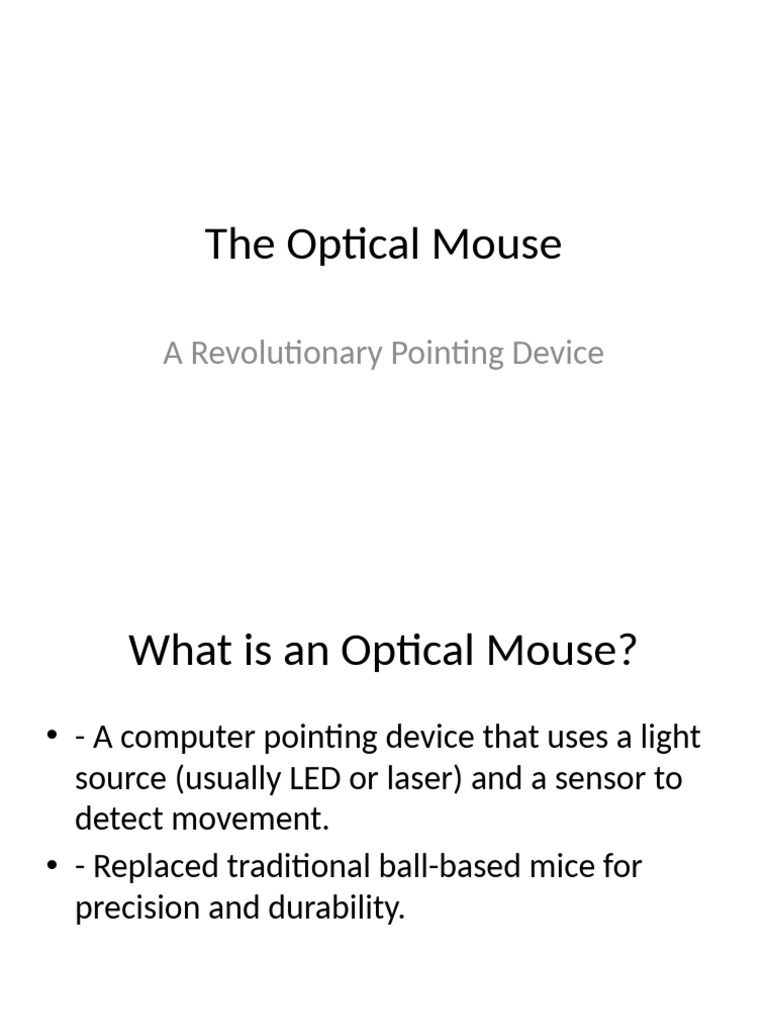 Optical Mouse Presentation | PDF