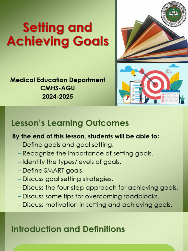 2 - Setting and Achieving Goals MD | PDF | Goal | Motivation
