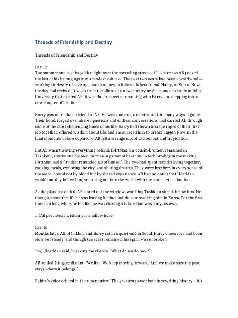 Complete Threads of Friendship and Destiny | PDF