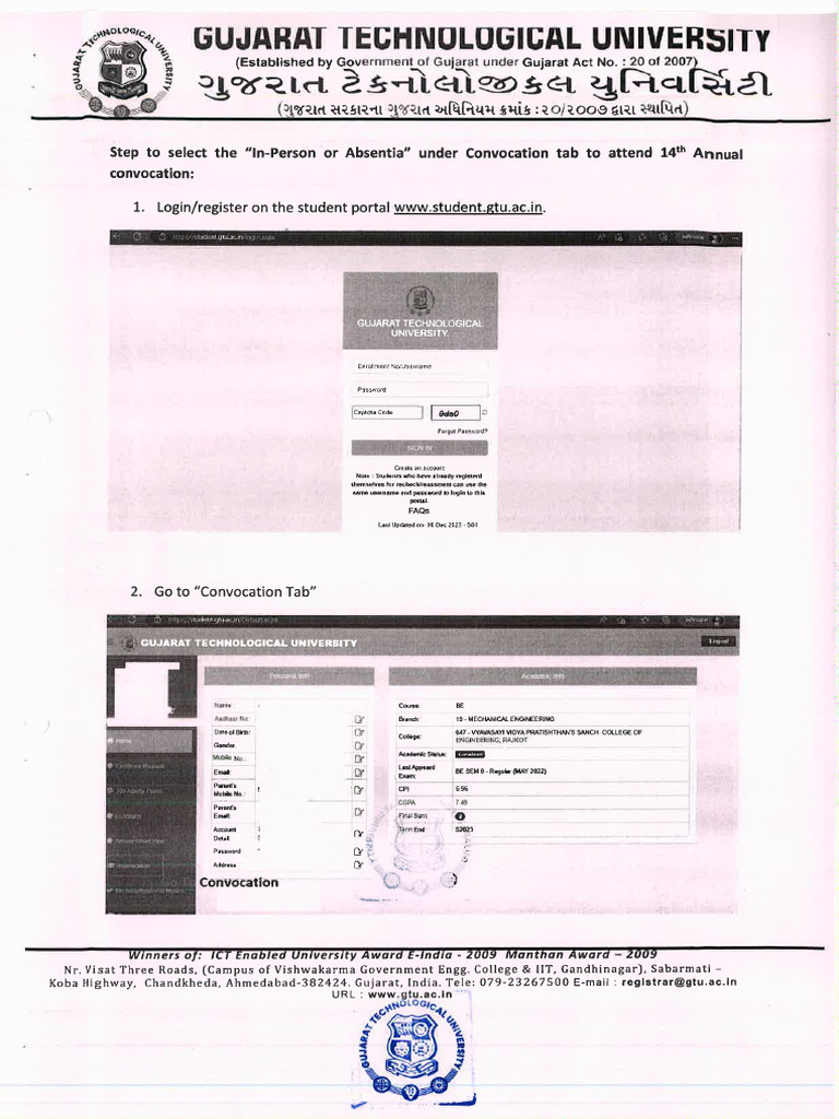 Guidelines To Select In-Person or Absentia (14th Convocation) - Extension of Last Date-05-12 ...