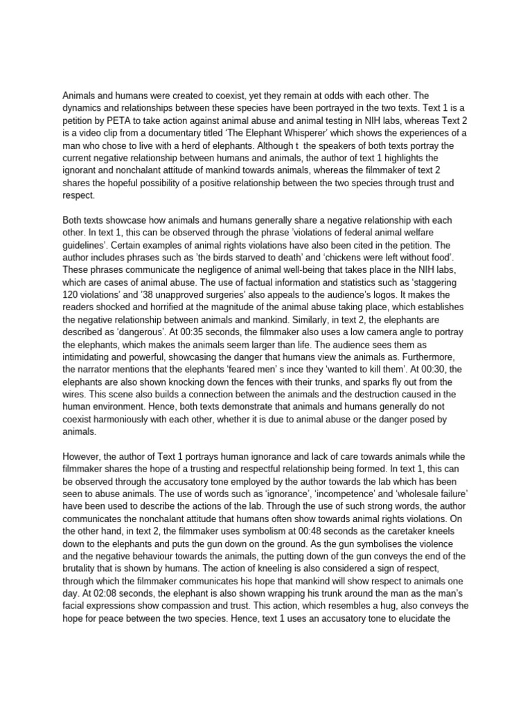 SA REDO Sample. Compare Contrast | PDF | Elephant