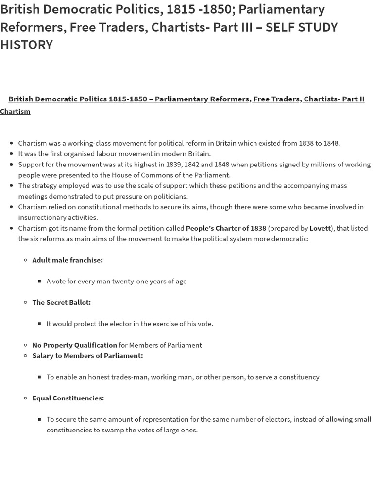 2.5.1.3. British Democratic Politics, 1815 - 1850 - Part III | PDF ...