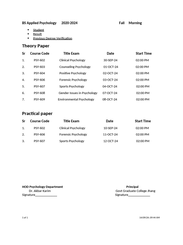 BS Applied Psychology | PDF