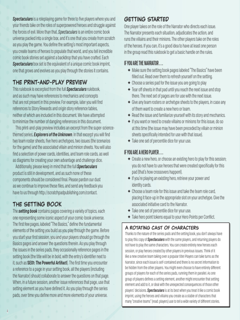Rulebook | PDF | Hero | Narration