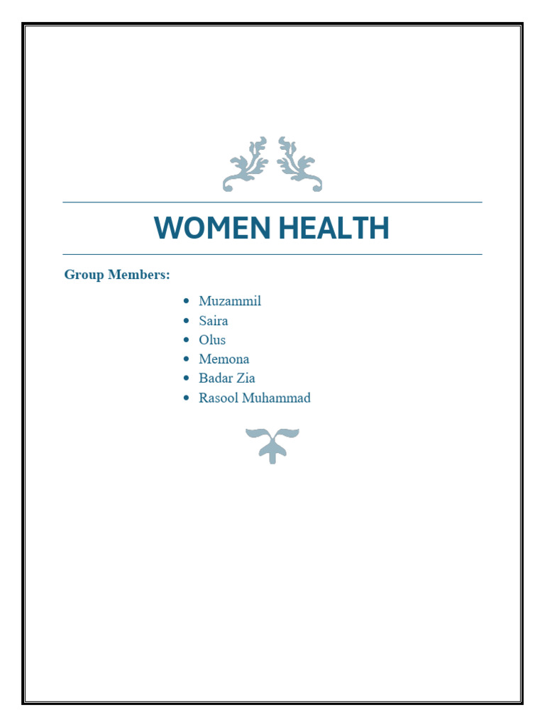 Women Health Short Notes (G-1) | PDF | Malnutrition | Maternal Death